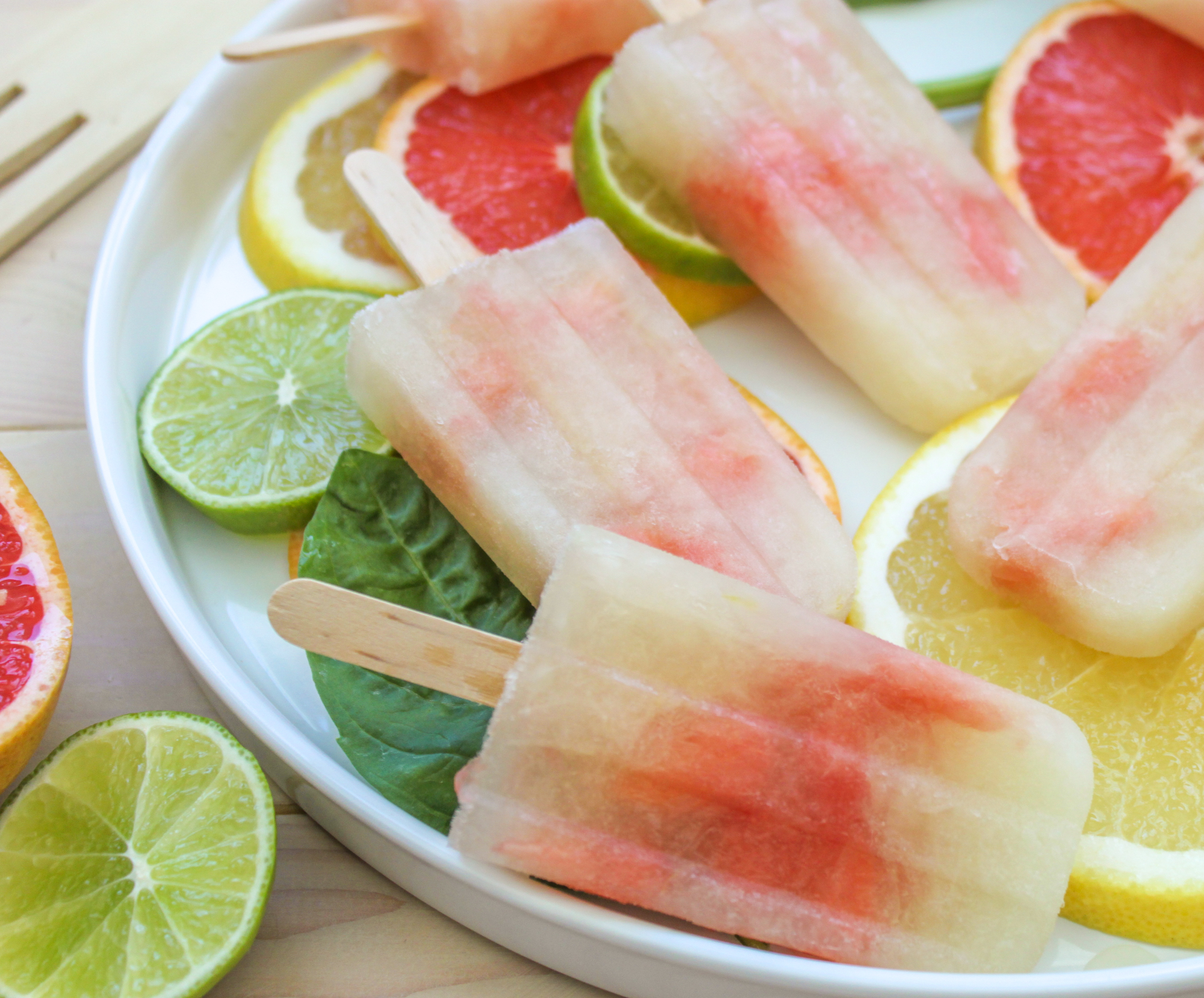 Boozy Grapefruit, Basil & Vodka Popsicles