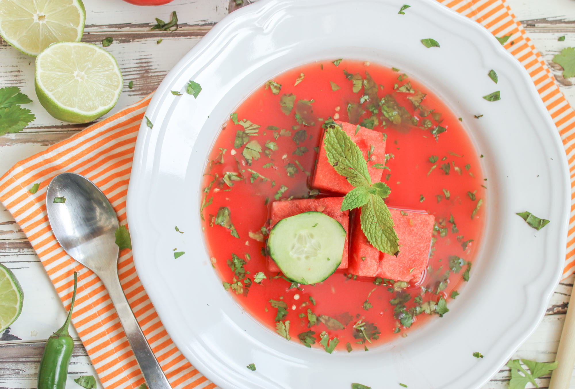 Spicy Watermelon Gazpacho Soup