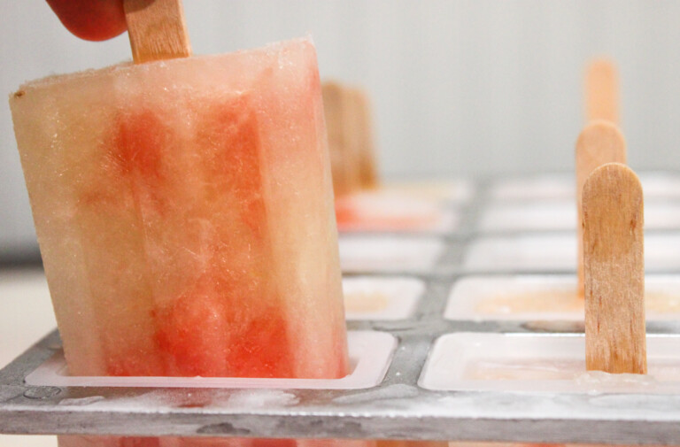 Boozy Grapefruit, Basil & Vodka Popsicles