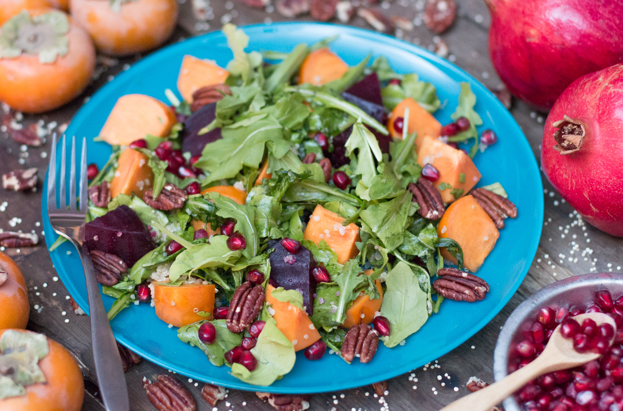 Persimmon, Pomegranate & Quinoa Salad