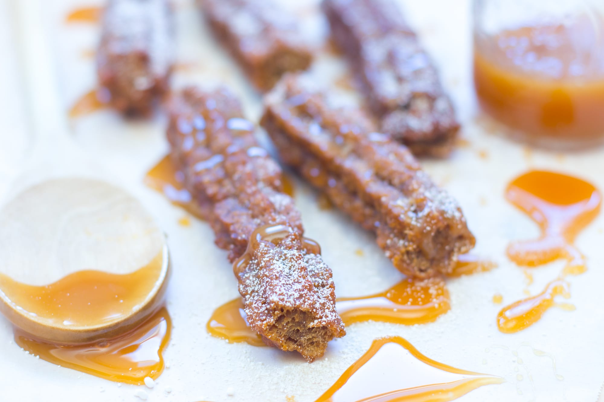 Pumpkin Pie Churro with Bourbon Caramel