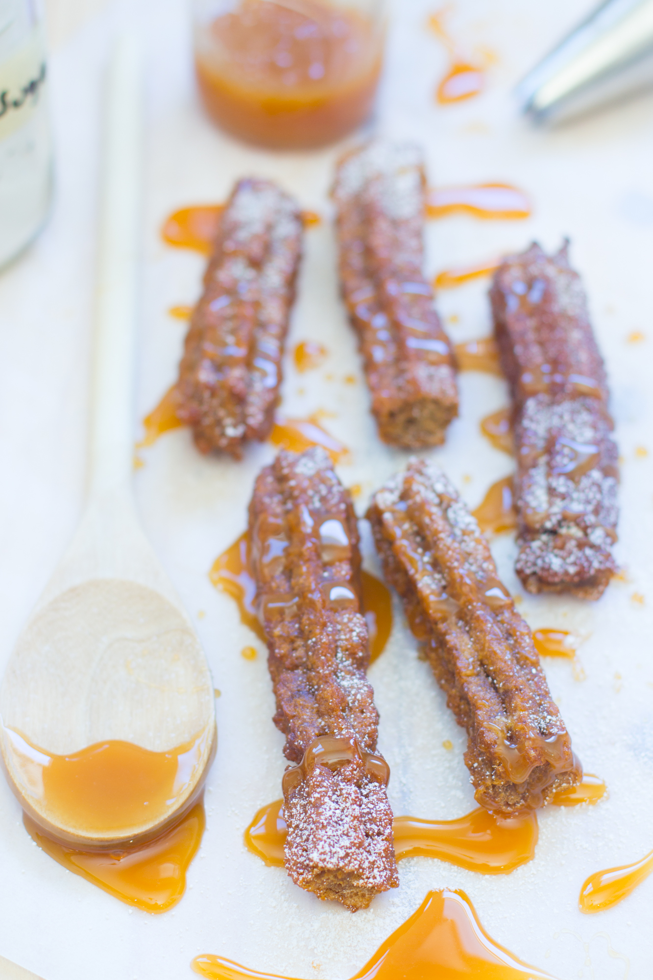 Pumpkin Pie Churro with Bourbon Caramel