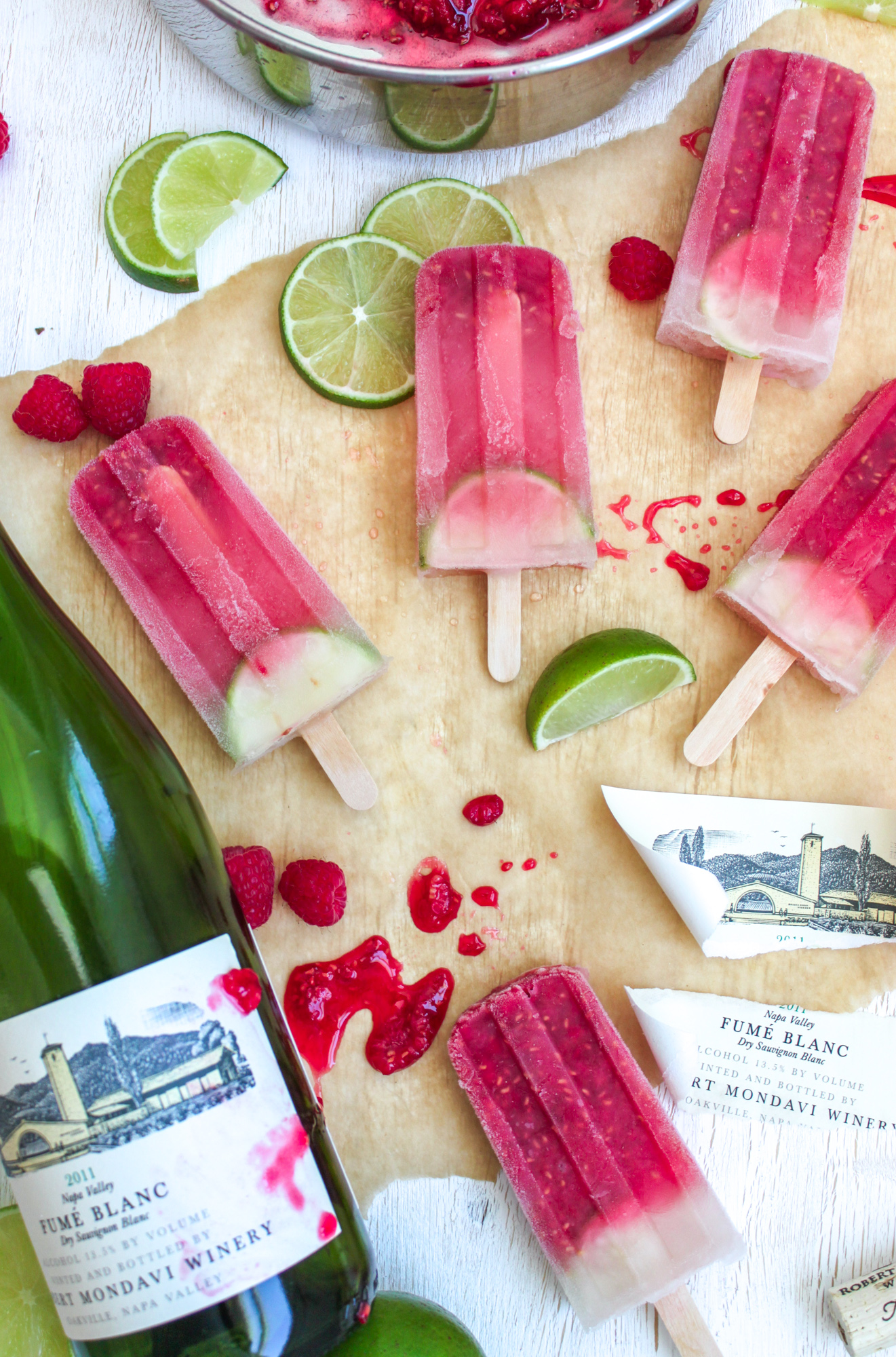 Raspberry & Lime Sangria Popsicles
