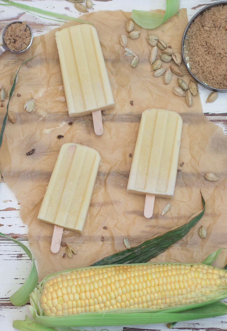 Sweet Corn & Cardamom Popsicles