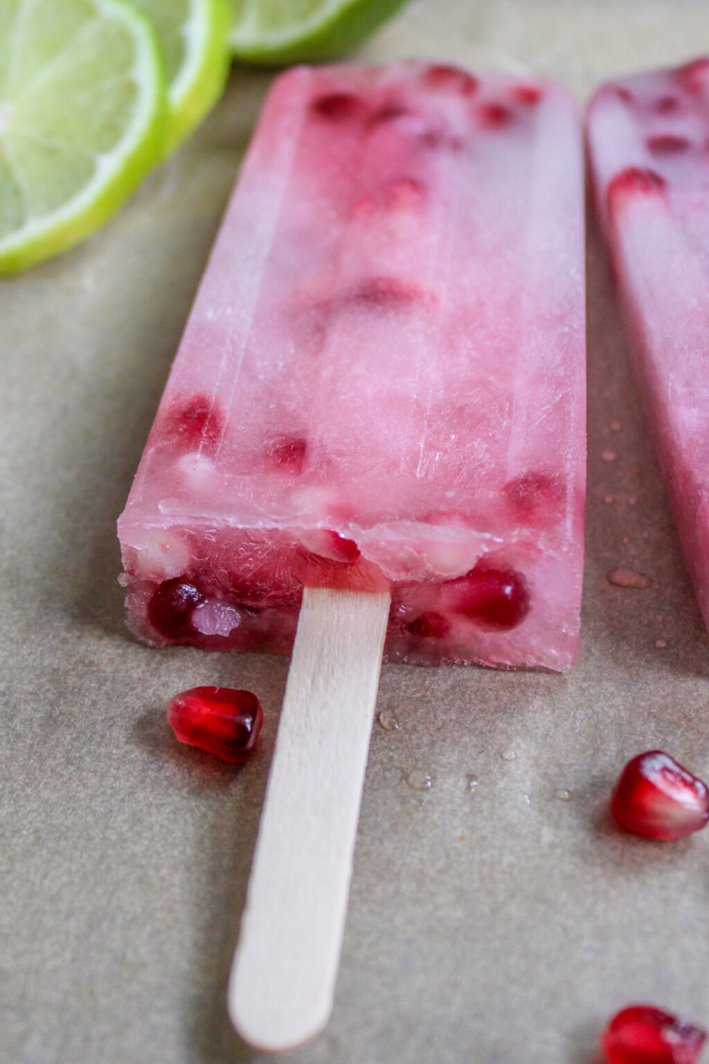Pomegranate and Limeade Popsicle