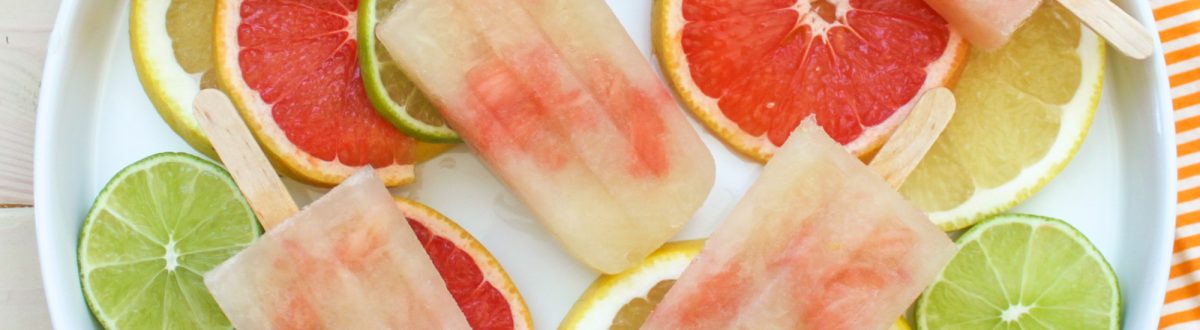 Boozy Grapefruit, Basil & Vodka Popsicles